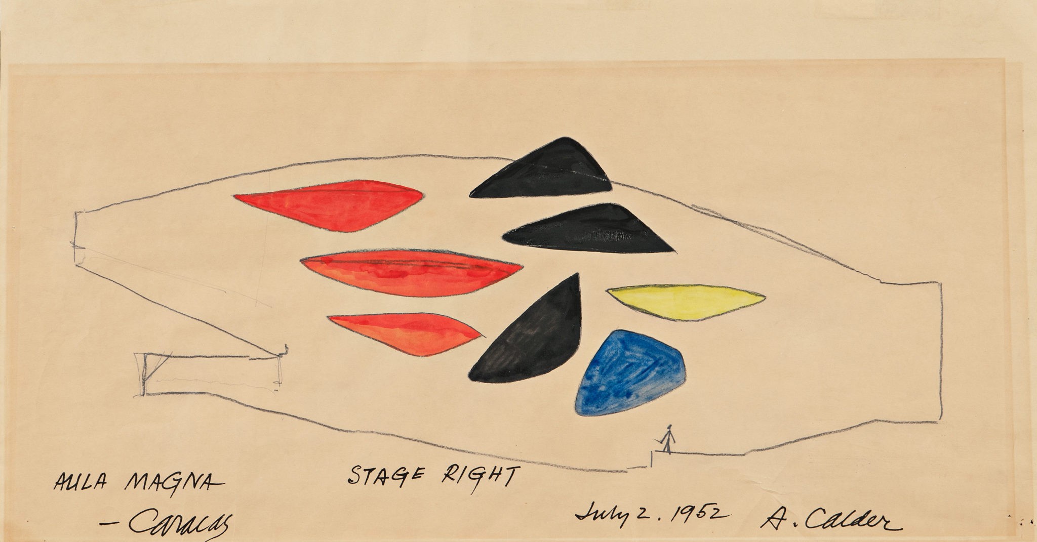 Preliminary drawing for Acoustic Ceiling (1952) | Calder Foundation