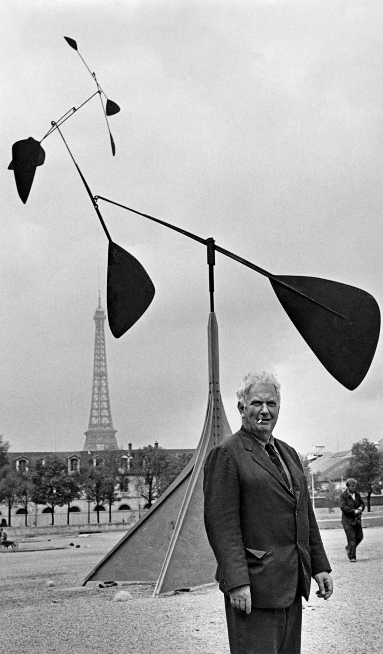 Calder with Spirale, Palais de l’UNESCO, Paris (1958) | Calder Foundation