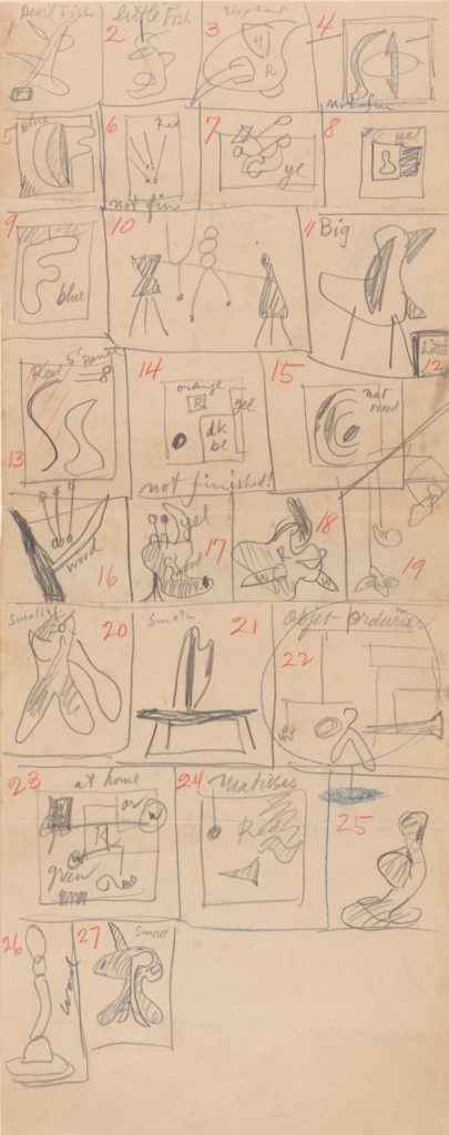 Inventory drawing for Calder: Stabiles & Mobiles (1937) | Calder Foundation