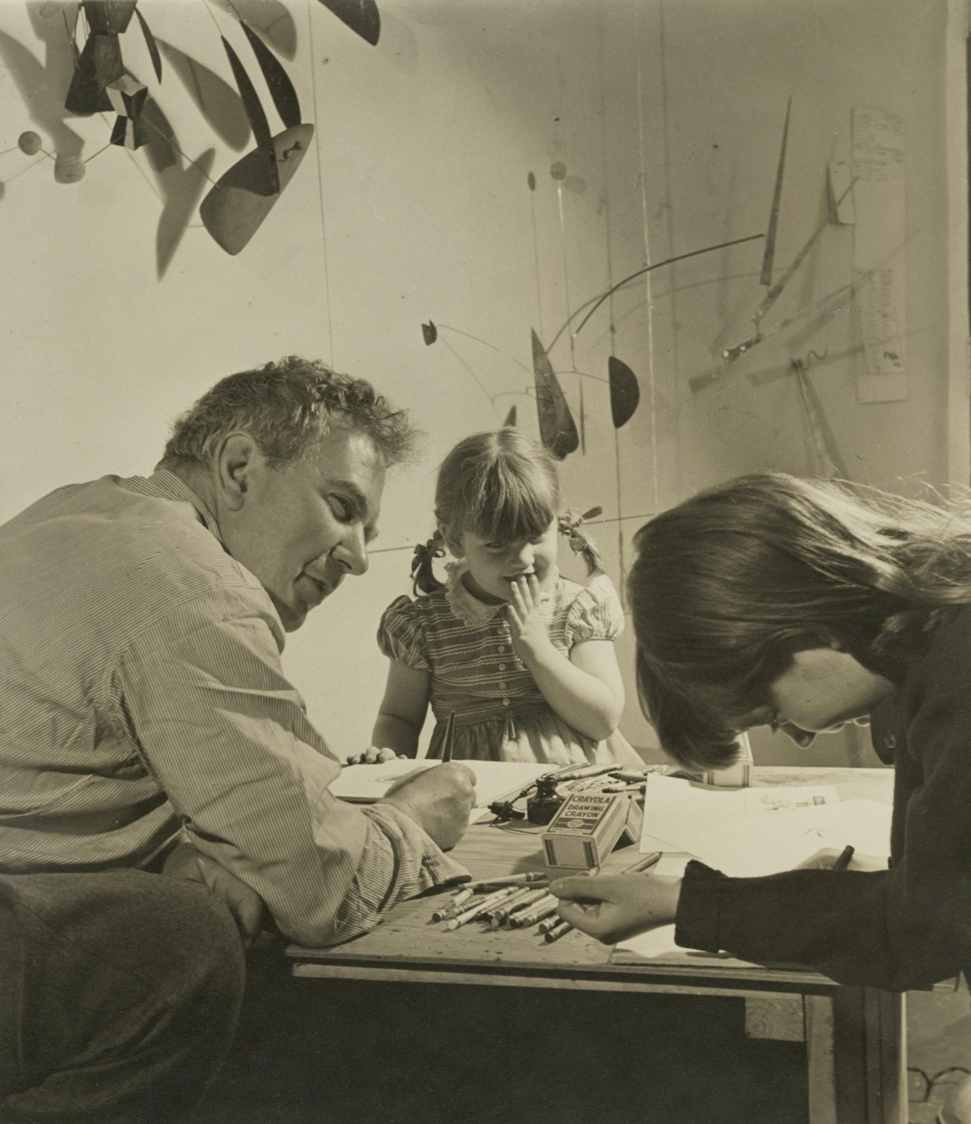 Calder with daughters Mary and Sandra Calder (1944) | Calder Foundation