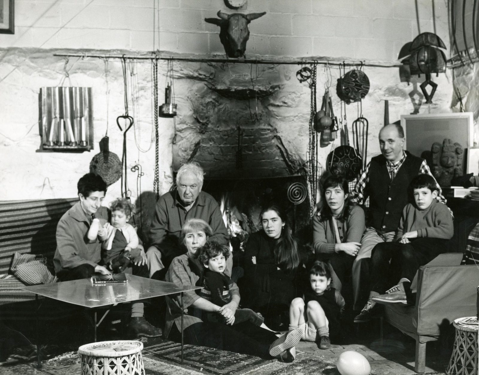 The Calder family, Roxbury house “big room” (1964) | Calder Foundation