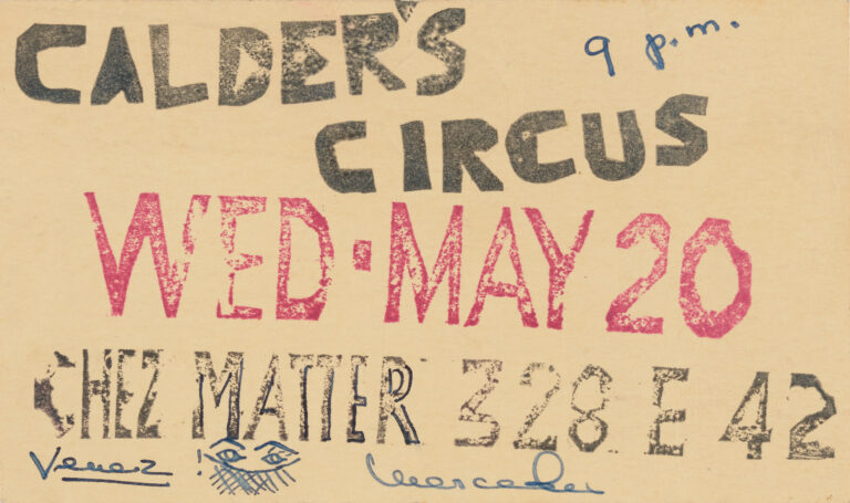 Calder’s Circus Invitation (Chez Matter) (1942) | Calder Foundation